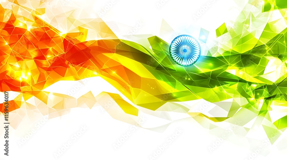Creative Indian flag design in clipart form, abstract geometric ...