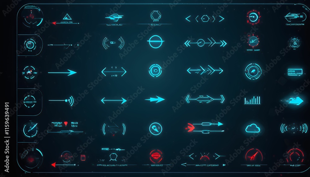 Digital HUD box set for futuristic UI, UX, GUI projects. Futuristic ...