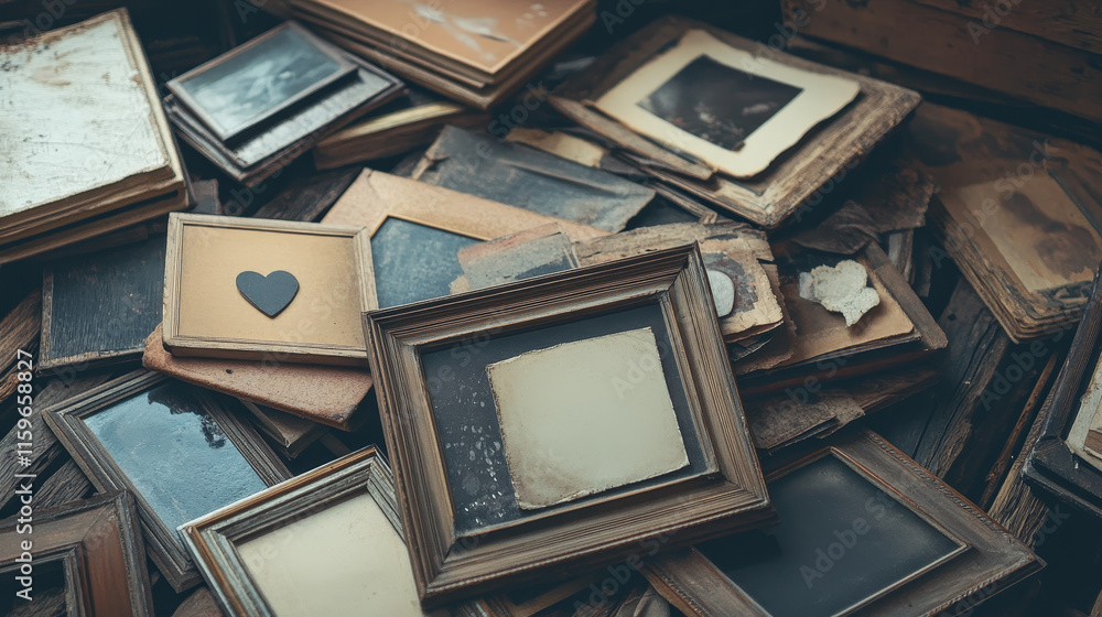 Old photo frame for album and scrapbook. Realistic vector illustration ...