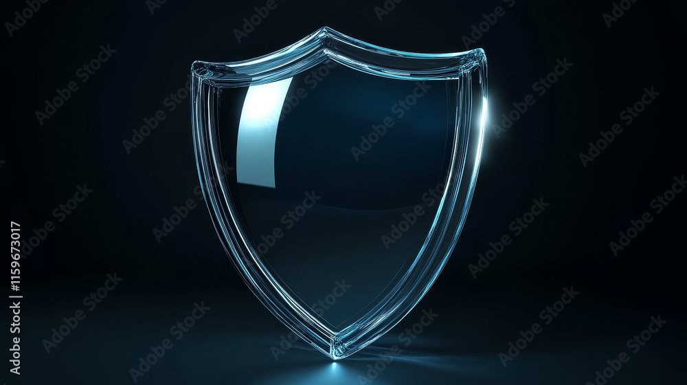 3d protect glass shield for safety vector icon. Medical guard design ...