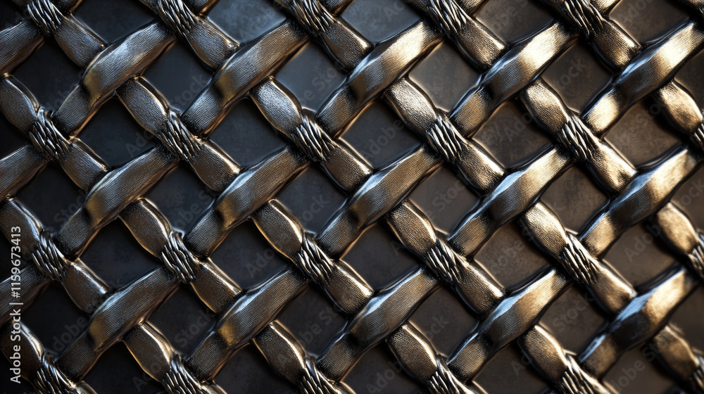 Stock-Illustration „Metal net seamless patterns. Textures of iron grid, steel mesh from weave ...