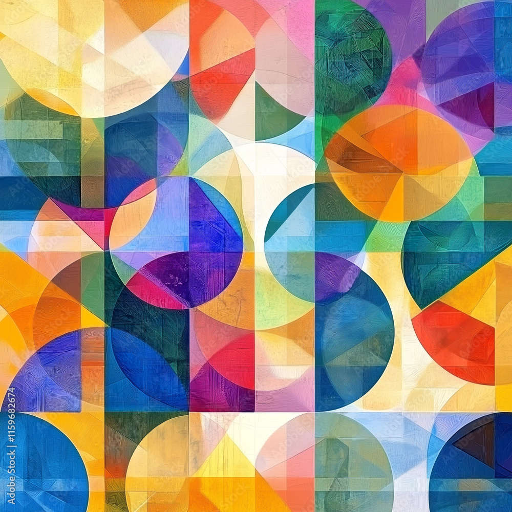 Abstract background with geometric shapes: perfect circles, precise ...