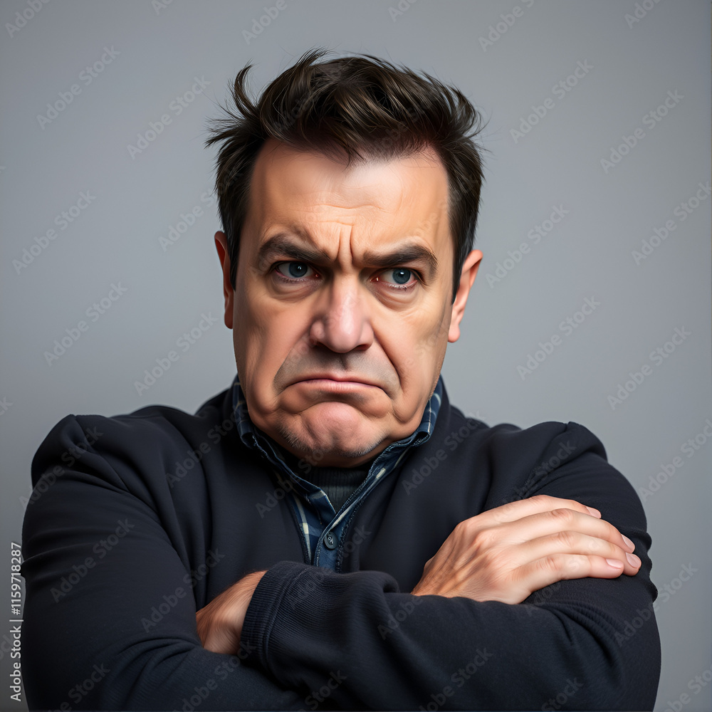 Closeup portrait displeased pissed off angry grumpy pessimistic man ...