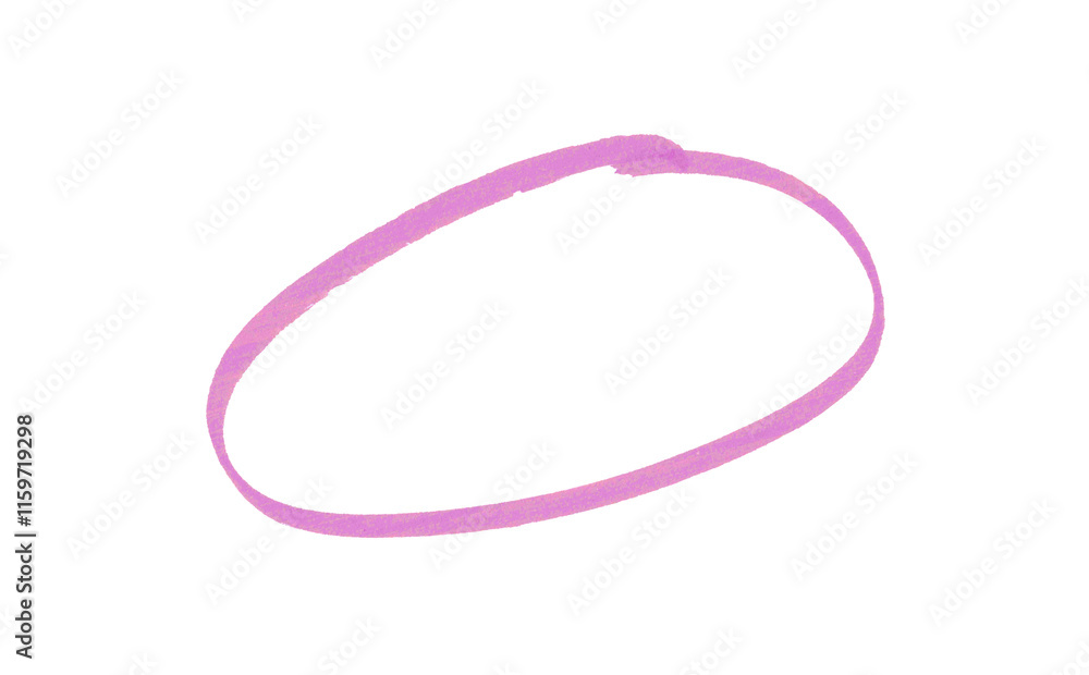 Pink highlighter circle on transparent background. Marker pen highlight ...