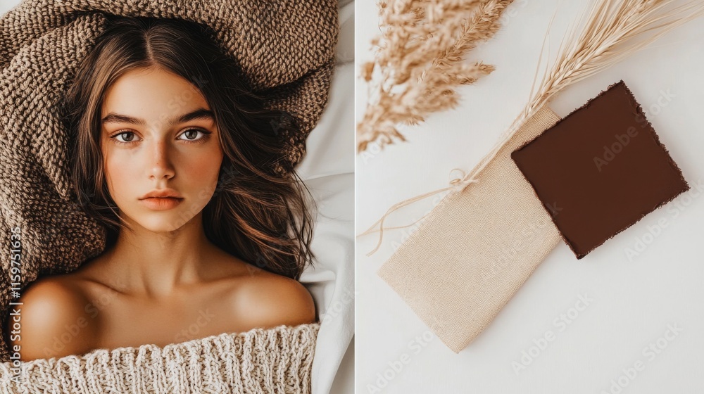 Color of the year 2025 Mocha Mousse. Mood fashion collage. Trendy ...