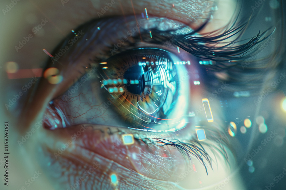 Human Eye with Digital Overlay Stock Photo | Adobe Stock