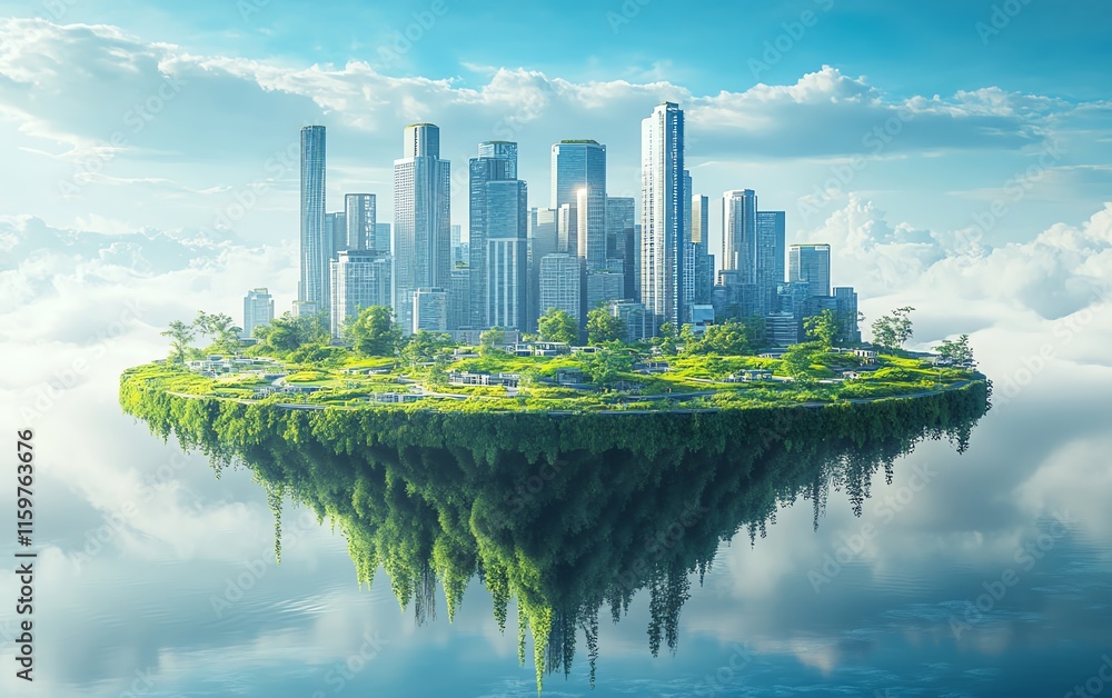 World Environment Day climate action futuristic cities with green roofs ...