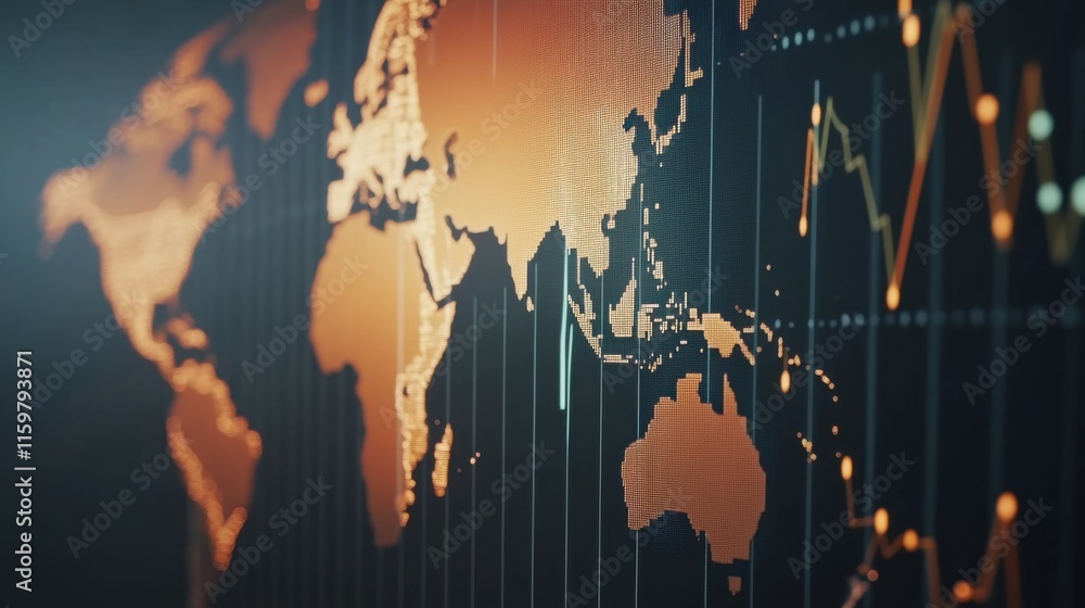 Ilustración de Stock GDP trends by region. Featuring a comparative line ...