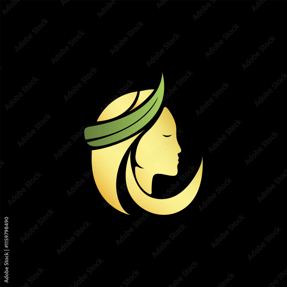 Gold queen logo in modern luxury style. golden woman logo Stock Vector ...