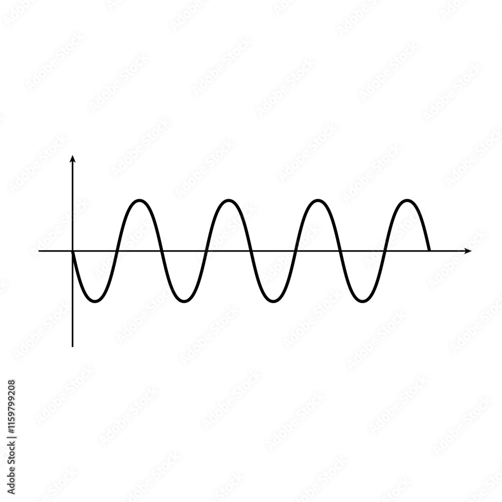 Transverse wave in physics. Direction of particle motion. Crest, trough ...