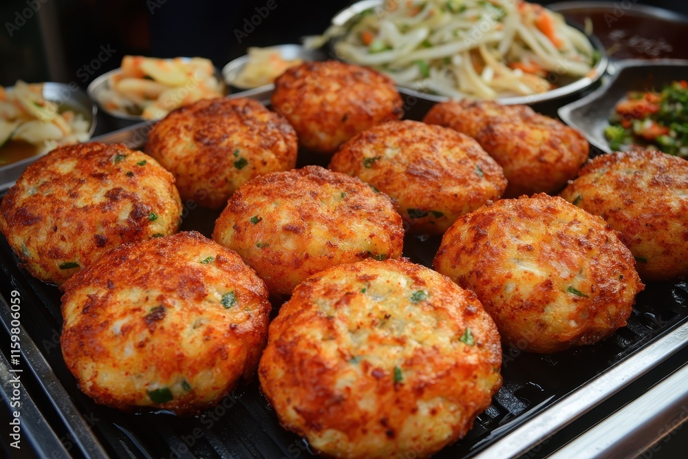 Freshly prepared Korean fishcake known as Eomuk or Odeng offered at a ...