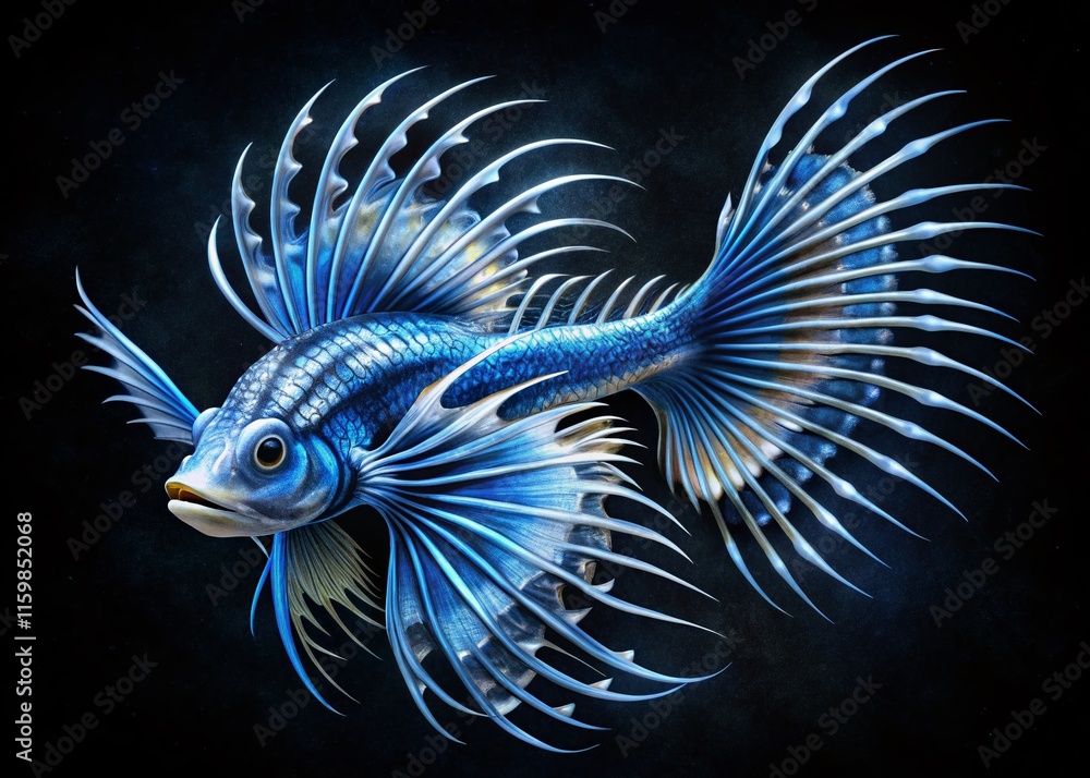 Glaucus atlanticus Sketch, Black and White, Sea Animal, Scratchboard ...