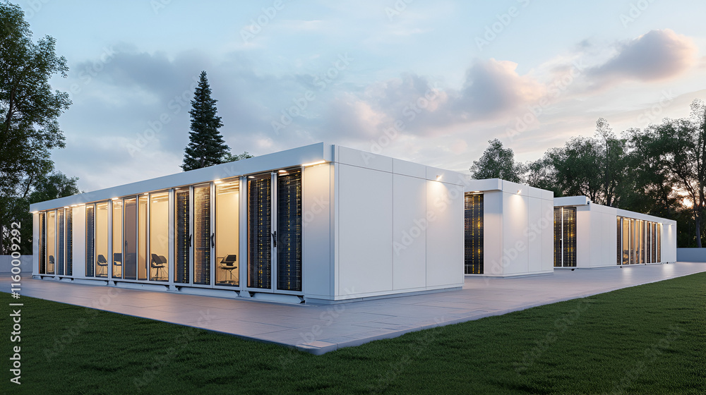 Modular Data Center Design, modular data center design with an image displaying prefabricated ...