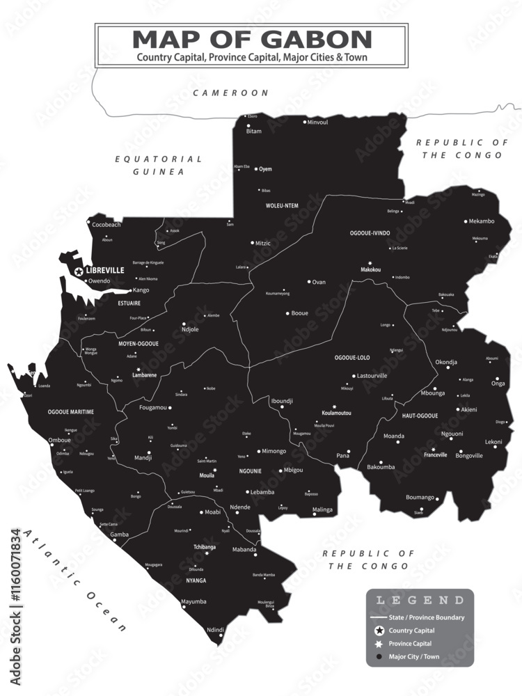 African Countries Geography Political map. Political map of country ...