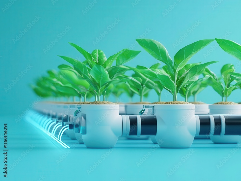 Automated hydroponics farm with AIcontrolled irrigation, ensuring ...