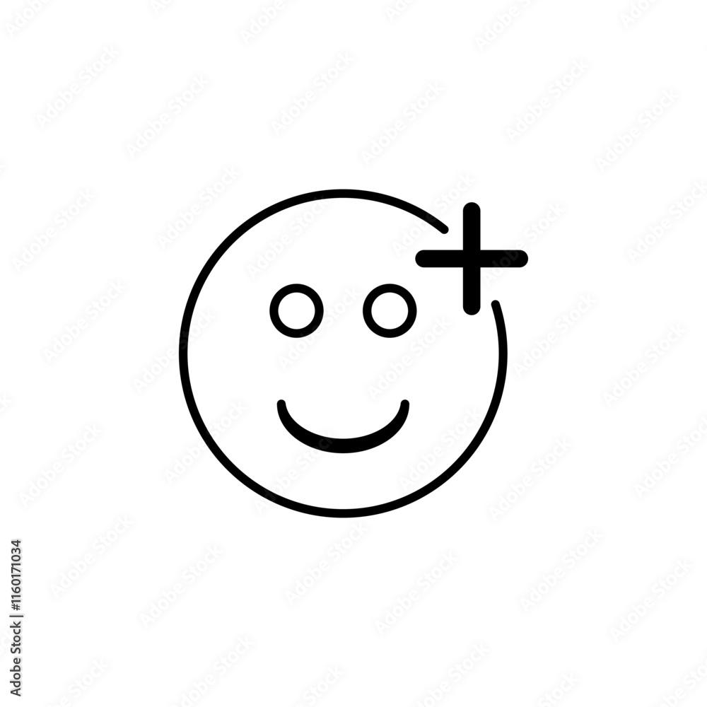 add emoji icon, simple flat style, illustration, logo sign symbol ...