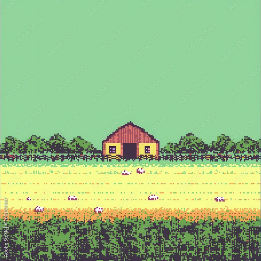 Ilustración de Stock A vibrant 8-bit pixel art of a glowing pixelated ...