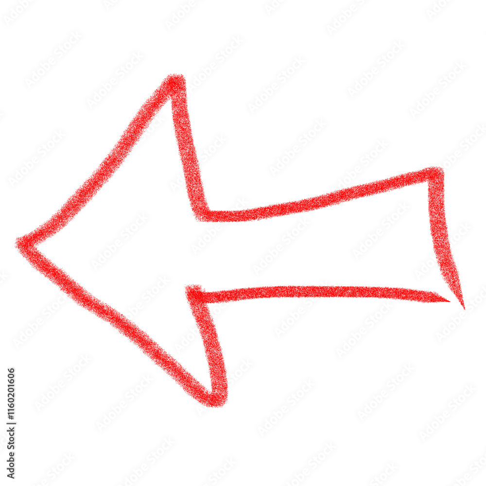 Red arrow symbol crayon drawn shapes element PNG transparent Stock ...