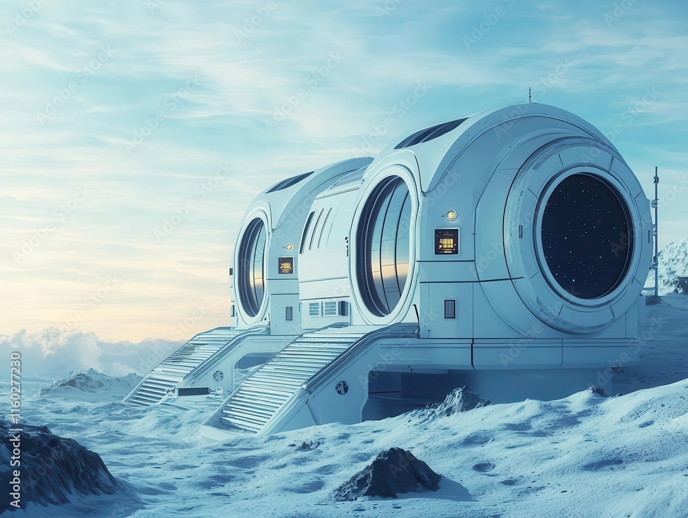 Engineers designing advanced space habitats with modular and expandable ...