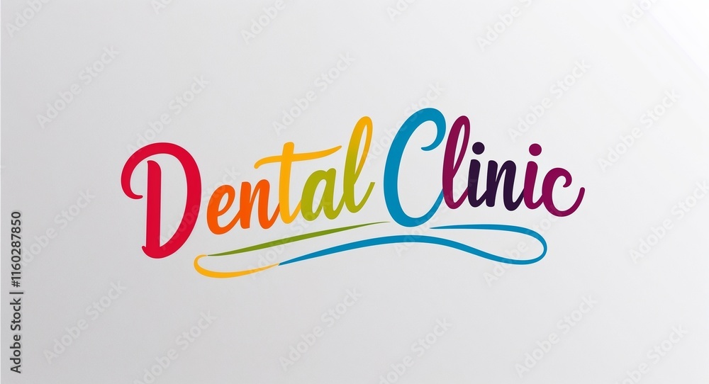 dental clinic colorful calligraphic minimalist lettering art design on ...