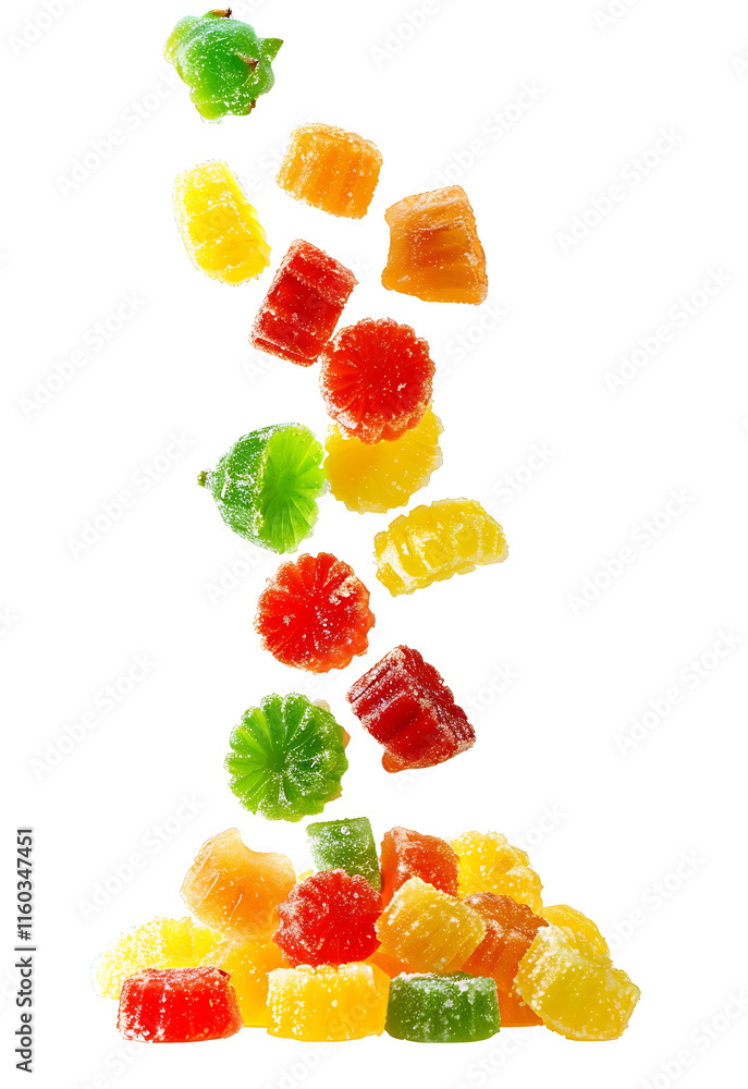Foto de Stock Pile of colorful hard candies and pastries on a ...