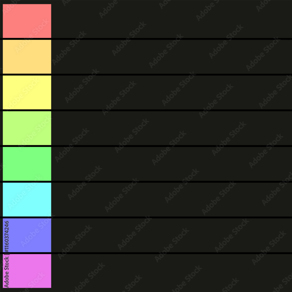 Stock-Vektorgrafik „Tier list square ranking table vector template ...
