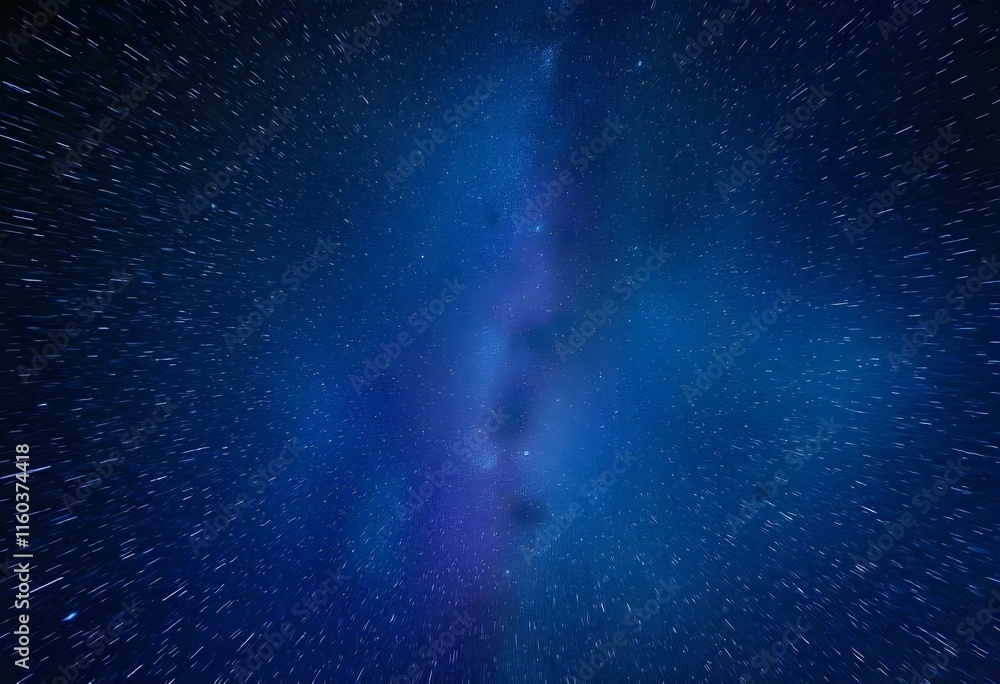 Milky Way galaxy core creating star trails with long exposure and zoom ...