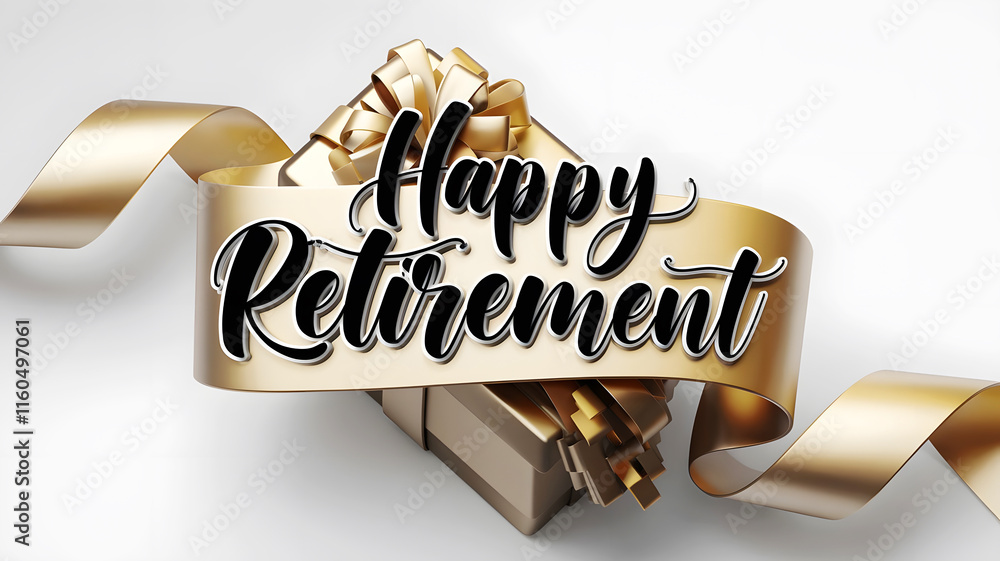 Happy Retirement card. Beautiful greeting banner poster calligraphy ...