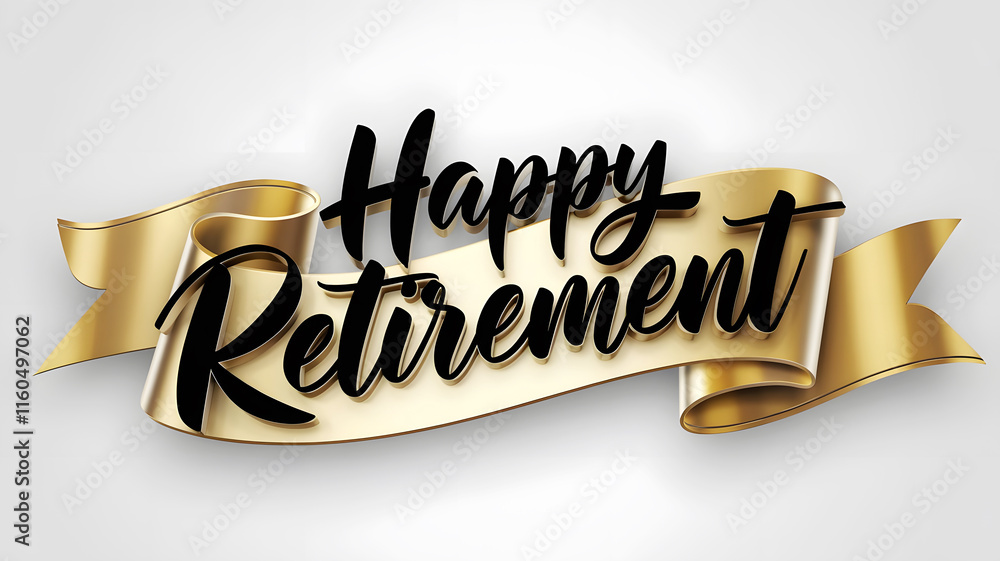 Happy Retirement card. Beautiful greeting banner poster calligraphy ...