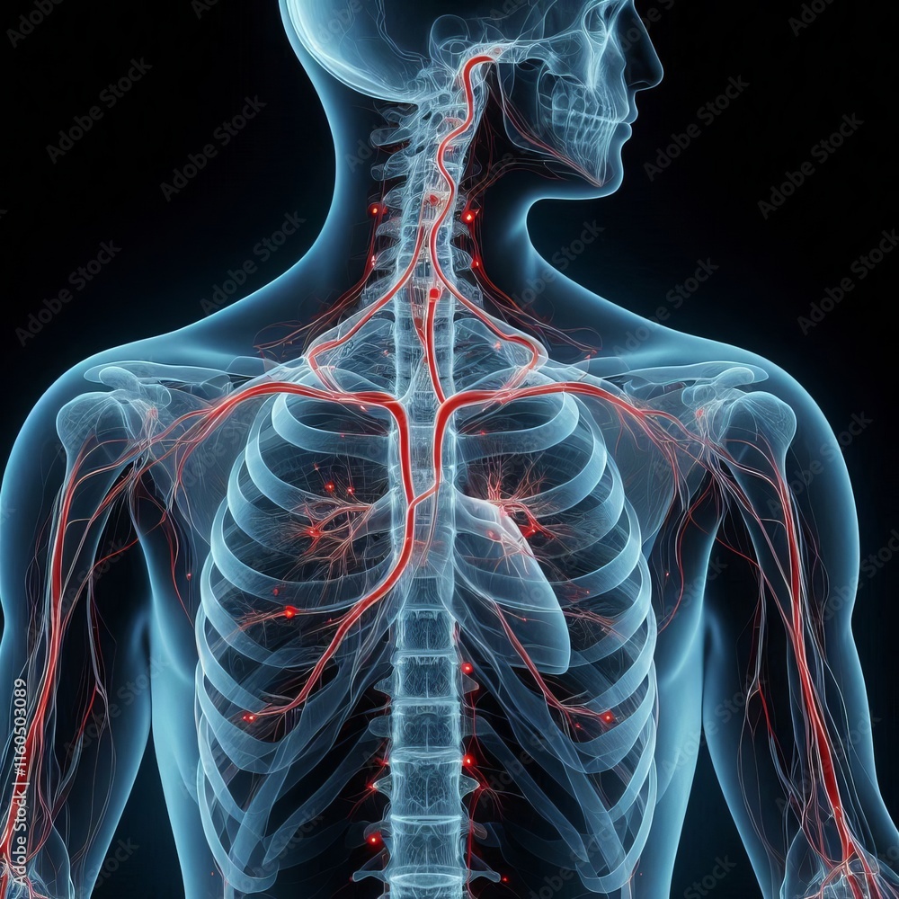 107 X Ray View Showing the skeletal structure and oxygen flow wi Stock ...