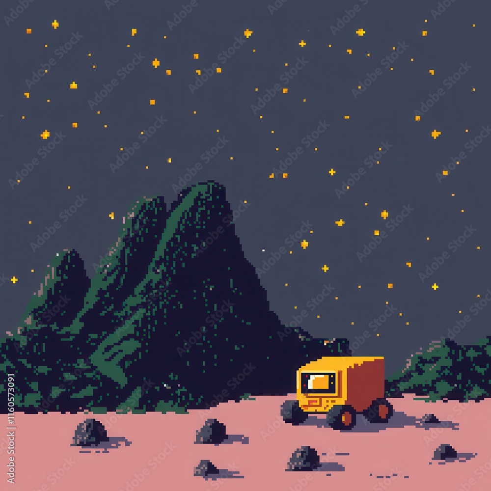 20241228122317list 11 A charming 8-bit pixel art of a glowing pixelated ...