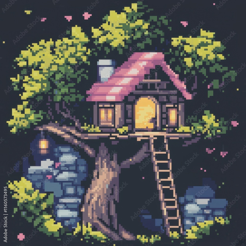 20241228122317list 13 A charming 8-bit pixel art of a glowing pixelated ...