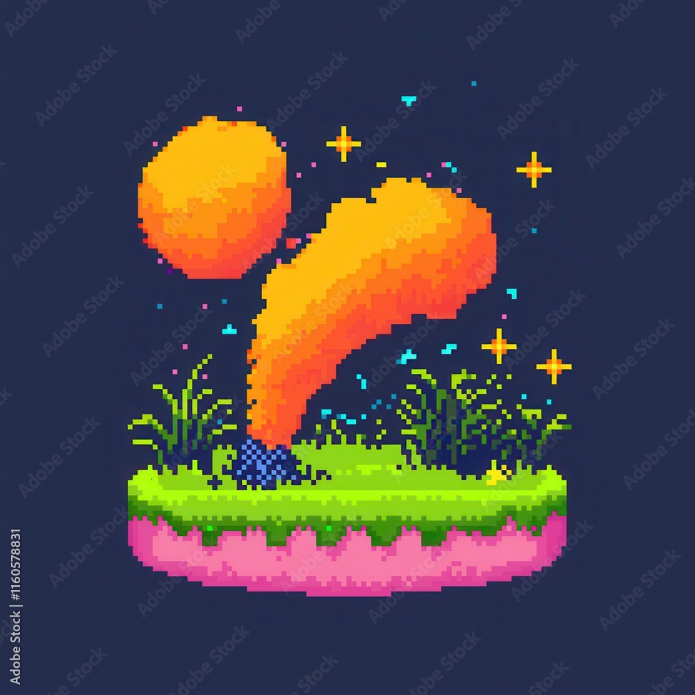 20241228122317list 52 A vibrant 8-bit pixel art of a glowing pixelated ...