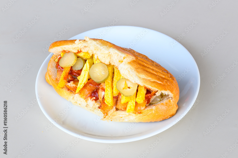 Meat Chicken Doner, between bread (Turkish Name : ekmek arasi et doner ...