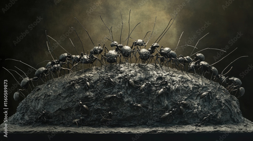 Artistic representation of a statue symbolizing the 150 million years ...