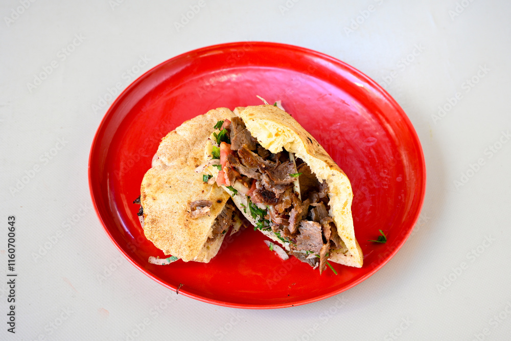 Meat Chicken Doner, between bread (Turkish Name : ekmek arasi et doner ...