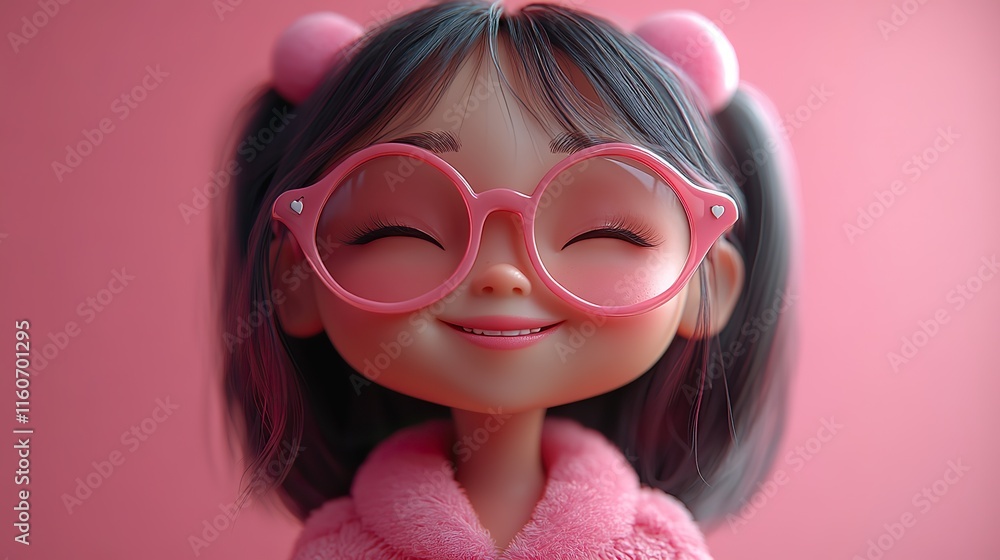 3D cartoon influencer illustration for social media, character concept ...