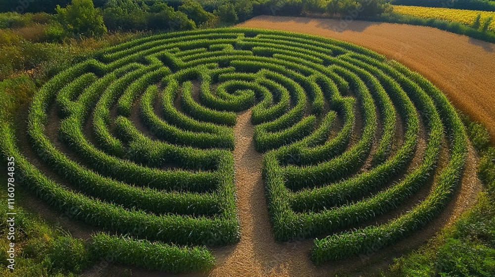 corn maze at a farm. Stock Photo | Adobe Stock