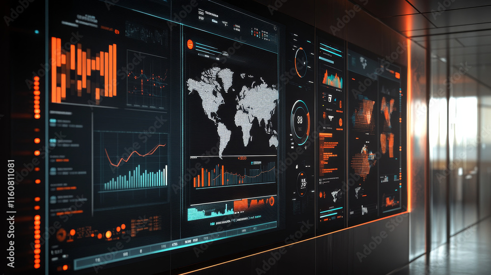 Ilustración de Stock UI interface graphs and charts, infographic ...