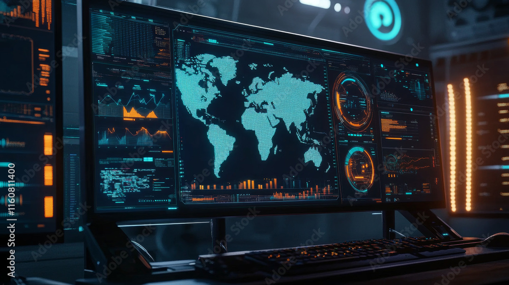 Ilustración de Stock UI interface graphs and charts, infographic ...