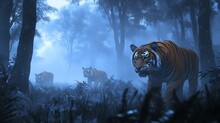 Cat In Mystic Blue Forest Free Stock Photo - Public Domain Pictures
