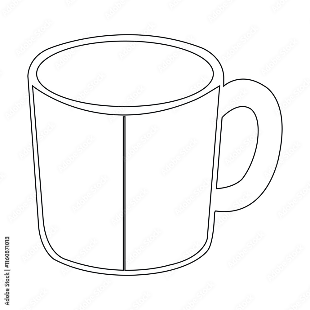Hand drawn coffee mug line art drawing vector illustration Stock Vector ...