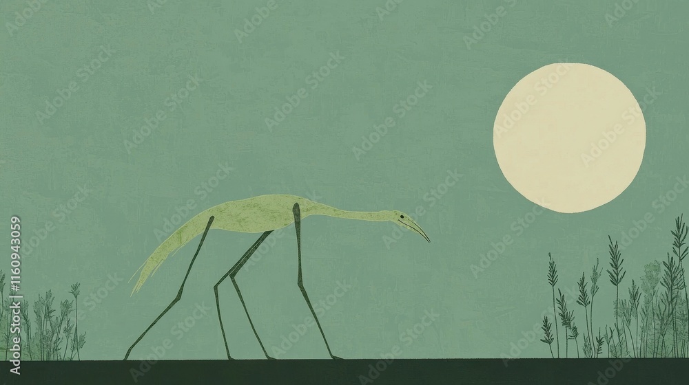 Surreal Illustration of a Monster with Long Thin Limbs and Swaying Gait ...