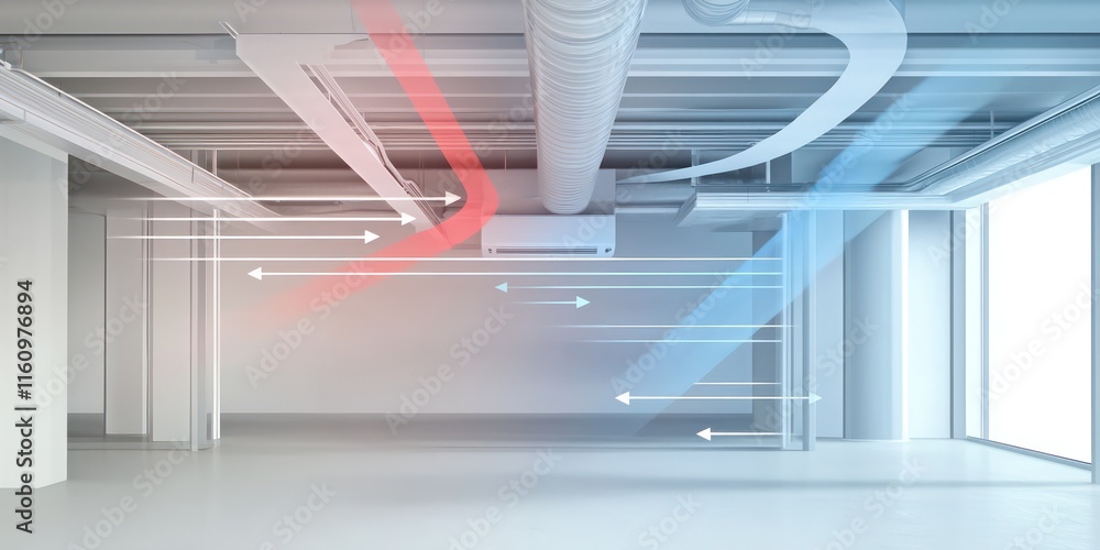 A diagram of air flow dynamics, demonstrating airflow in a room or HVAC ...