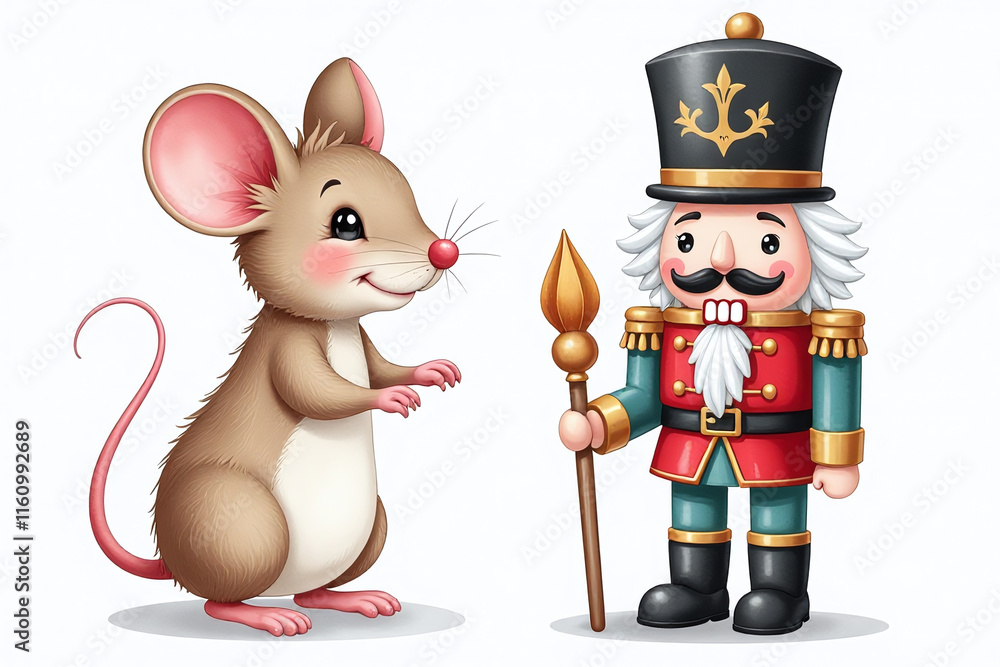 watercolor mouse nutcracker clip art perfect holiday Stock Illustration ...