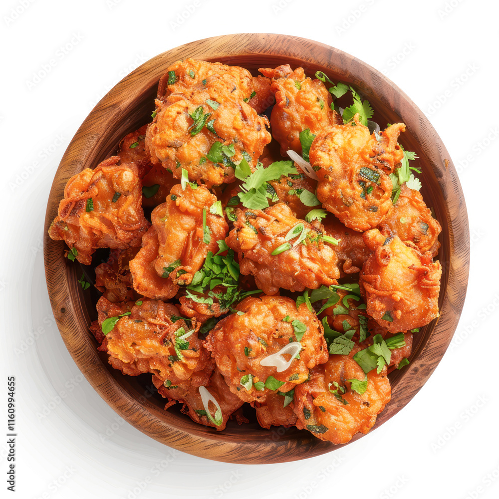 Indian street food snack called pakoda making gram flour and onion ...