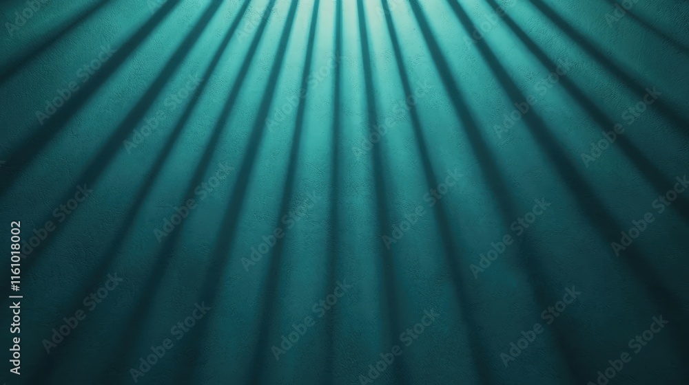 Abstract teal background with dynamic rays creating a sense of depth ...
