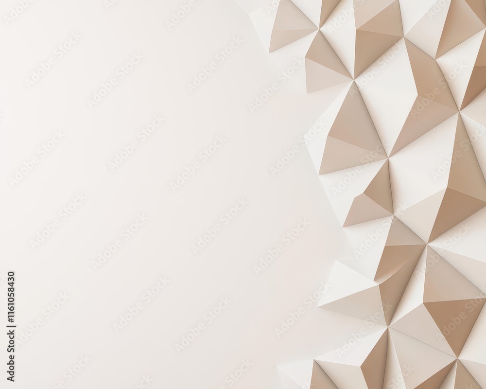 Layers of neutralcolored triangular prisms creating depth in a clean ...