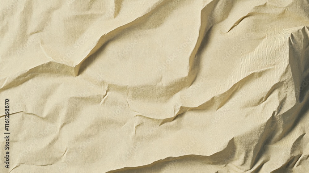 Beige wrinkled paper background recycled from paper packaging. The ...