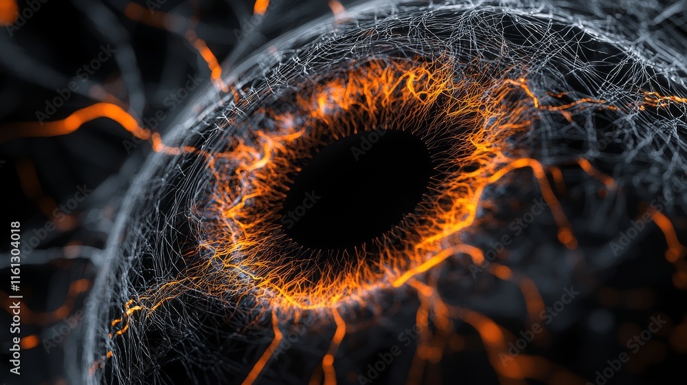 A microscopic image of the retina reveals blood vessels and the optic ...